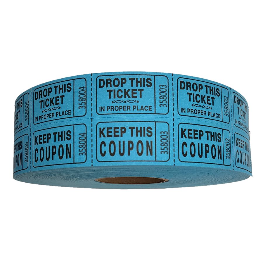 Ticket-Double Raffle Blue, 2,000 Tickets Per Roll (20 roll per case)